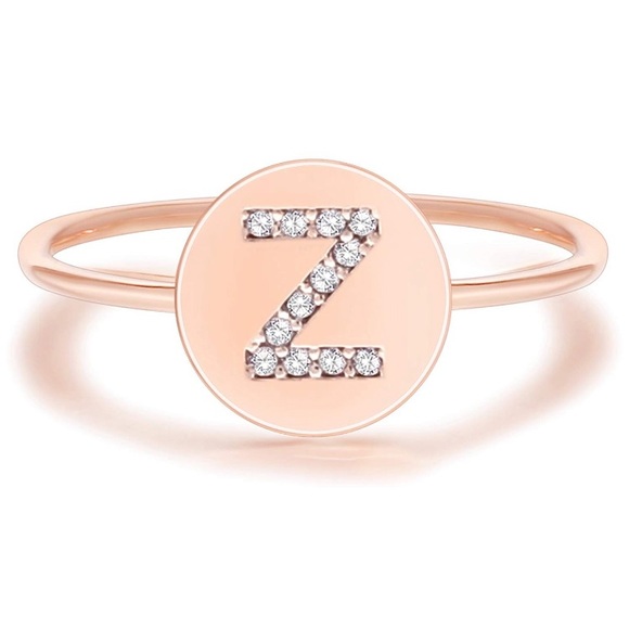 Jewelry | Z Ladies Dainty Rose Gold Name Initial Ring Nwt | Poshmark